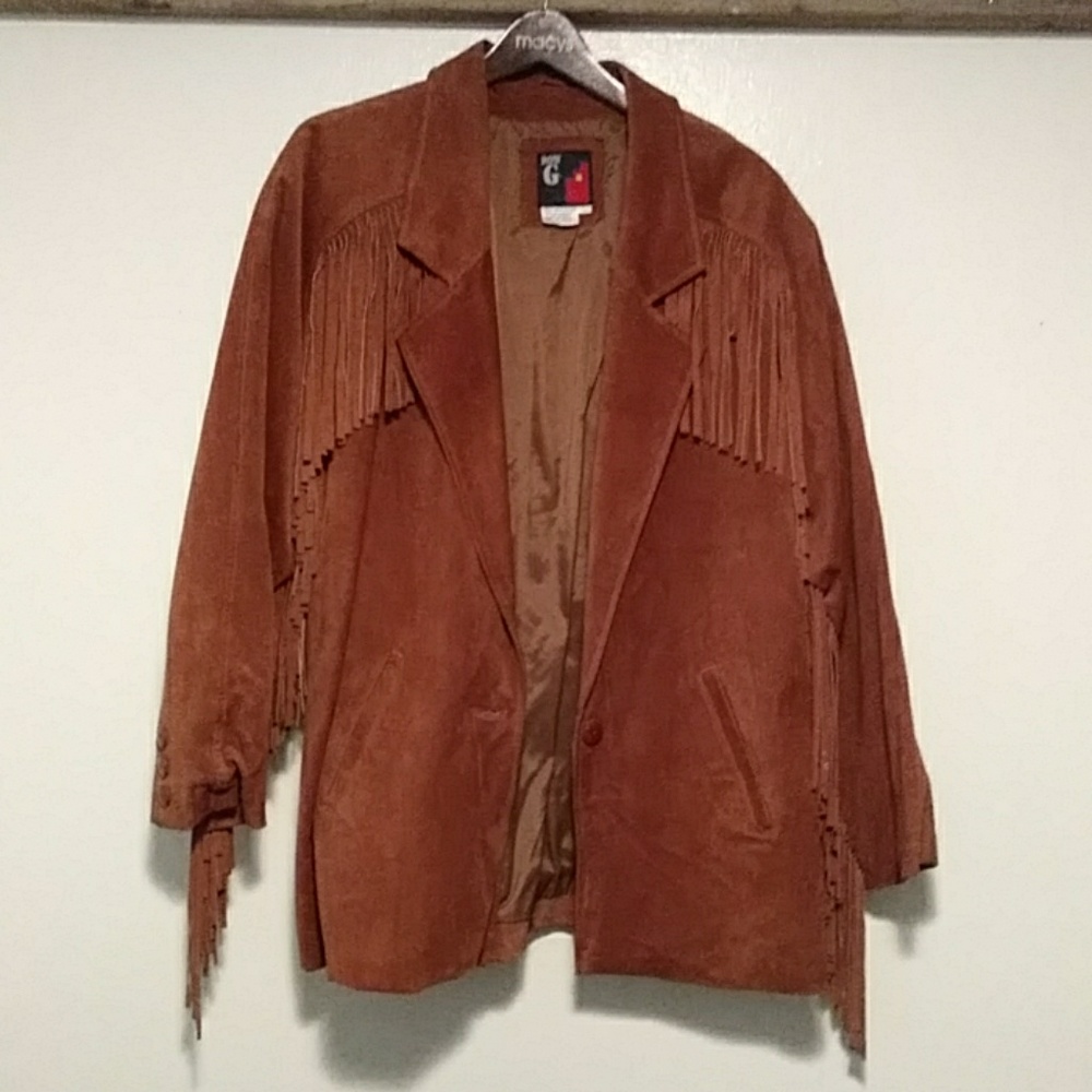 Row G Real Split Pig Skin Western Style Jacket - Gem
